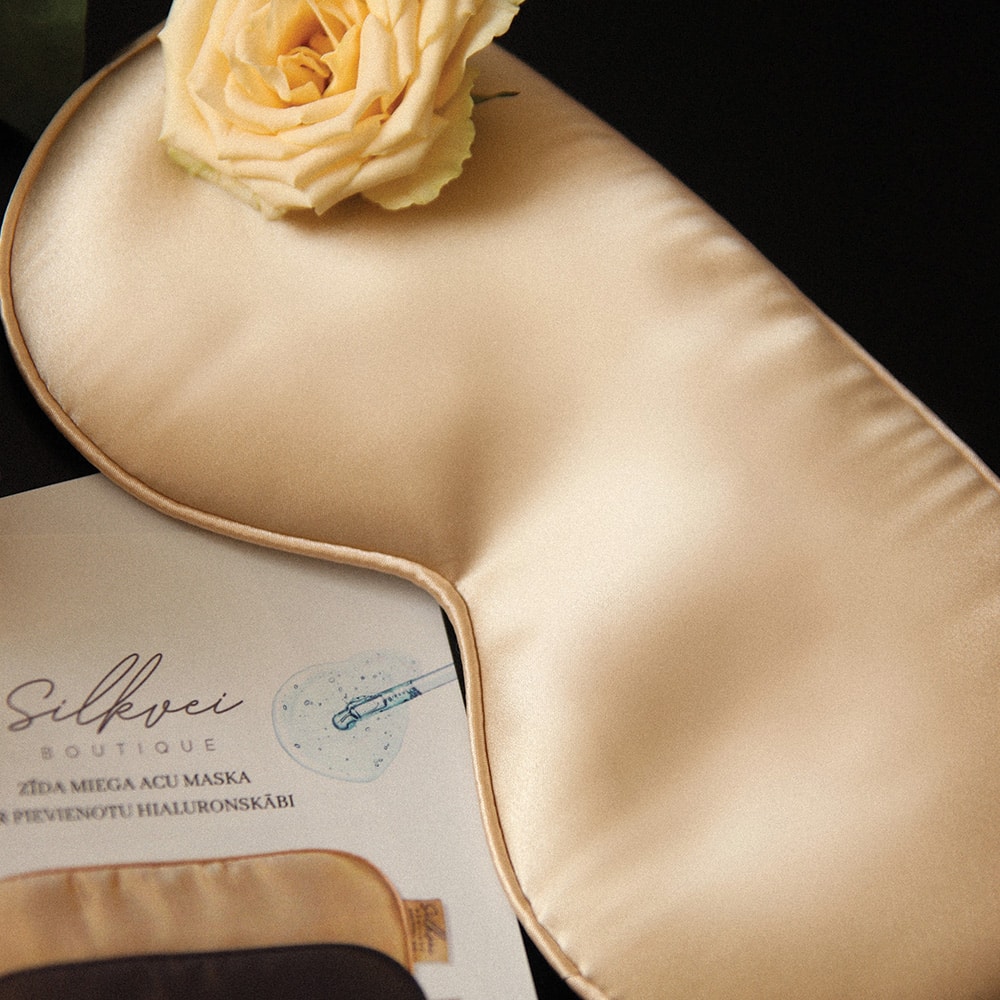 Zīda acu maska ar Hialuronskābi – smilšu – Skaistuma Bārs